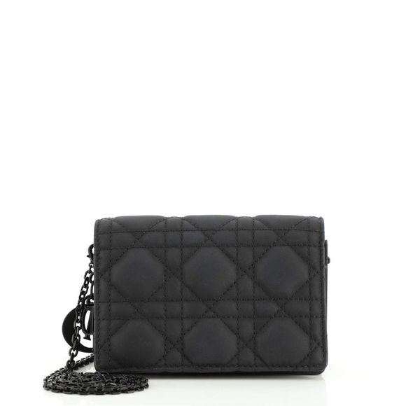 Dior | Bags | Christian Dior Ultra Matte Lady Dior Chain Pouch Cannage ...